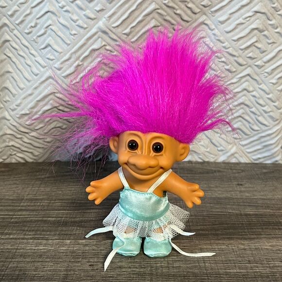 Russ | Toys | Vtg Russ Good Luck Troll Doll 6 Ballerina W Pink Hair ...